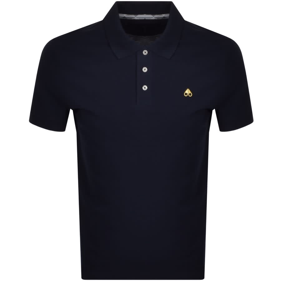 Moose Knuckles Short Sleeved Polo T Shirt Navy | Mainline Menswear Ireland