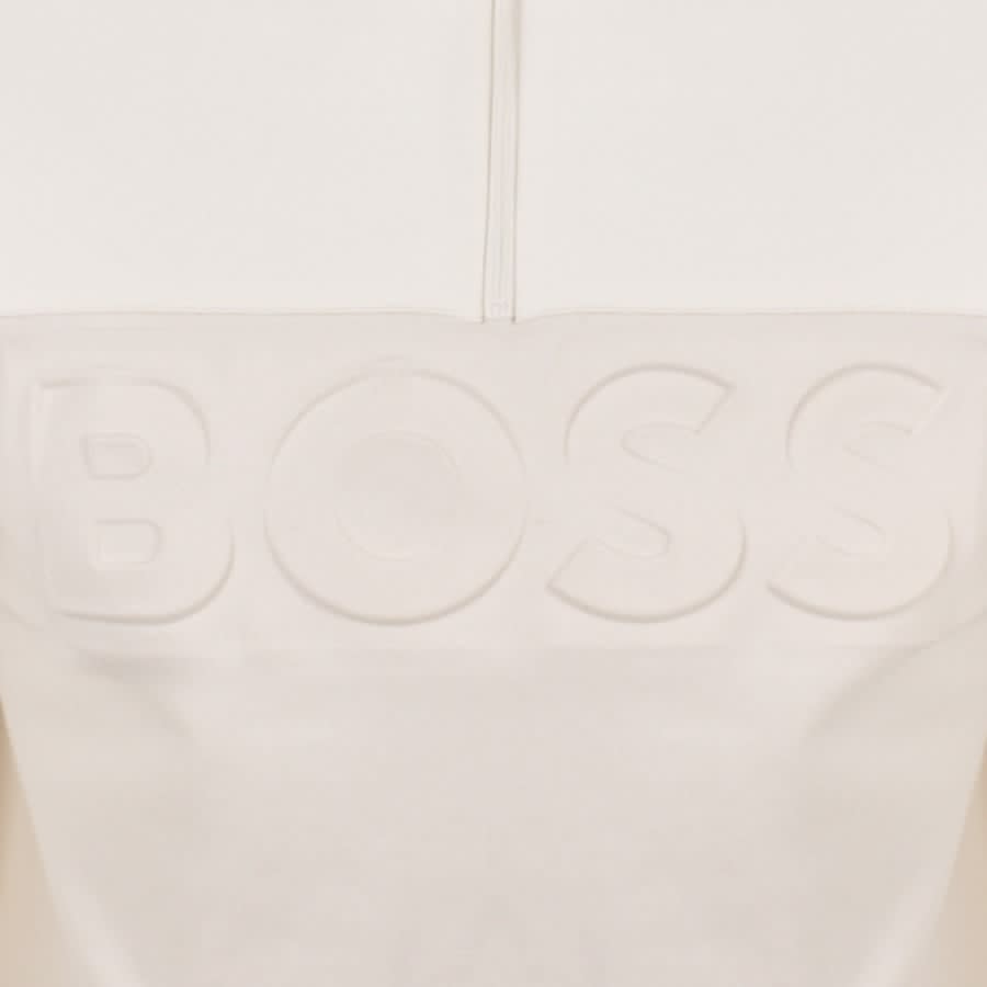 BOSS Half Zip Zine Knit Jumper Cream | Mainline Menswear