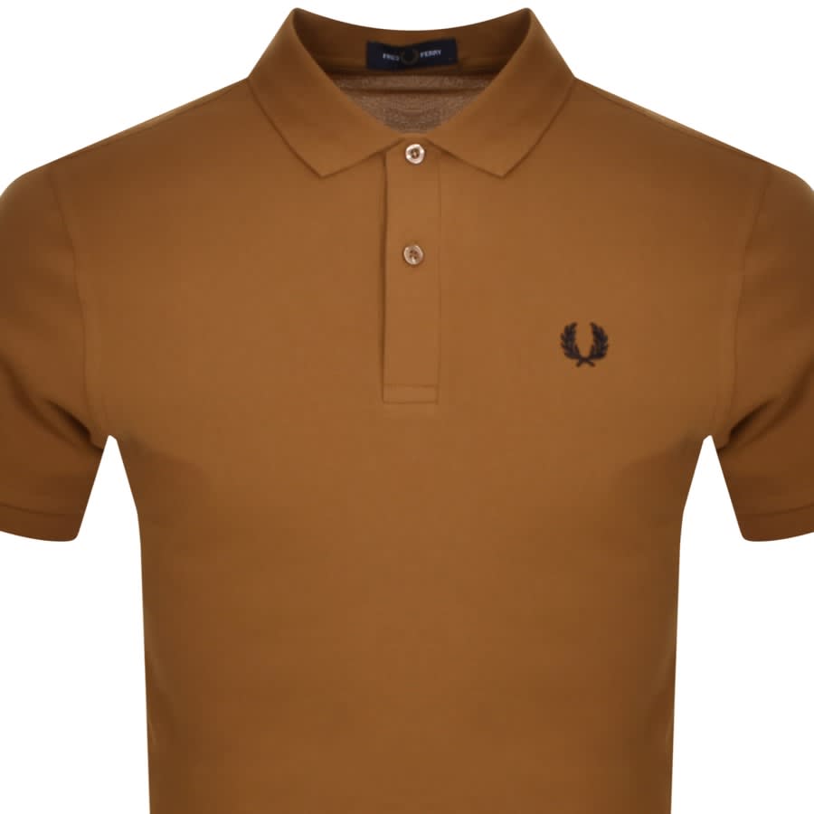 Fred Perry Plain Polo T Shirt Brown | Mainline Menswear United States