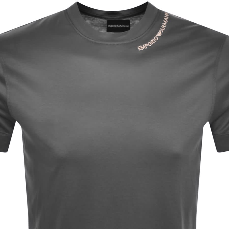 Emporio Armani Crew Neck Logo T Shirt Grey | Mainline Menswear United ...