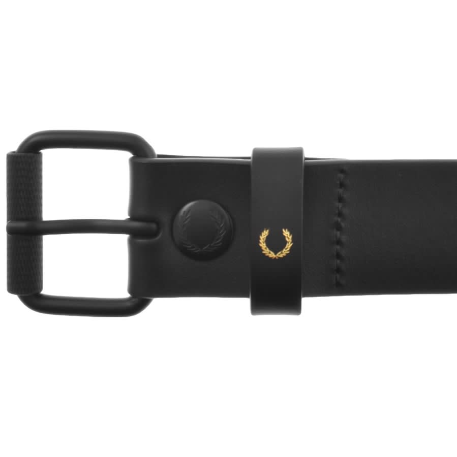 Fred Perry Burnished Leather Belt Black | Mainline Menswear