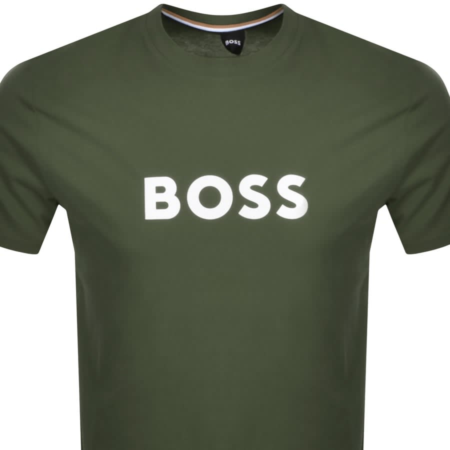 BOSS Logo T Shirt Green | Mainline Menswear