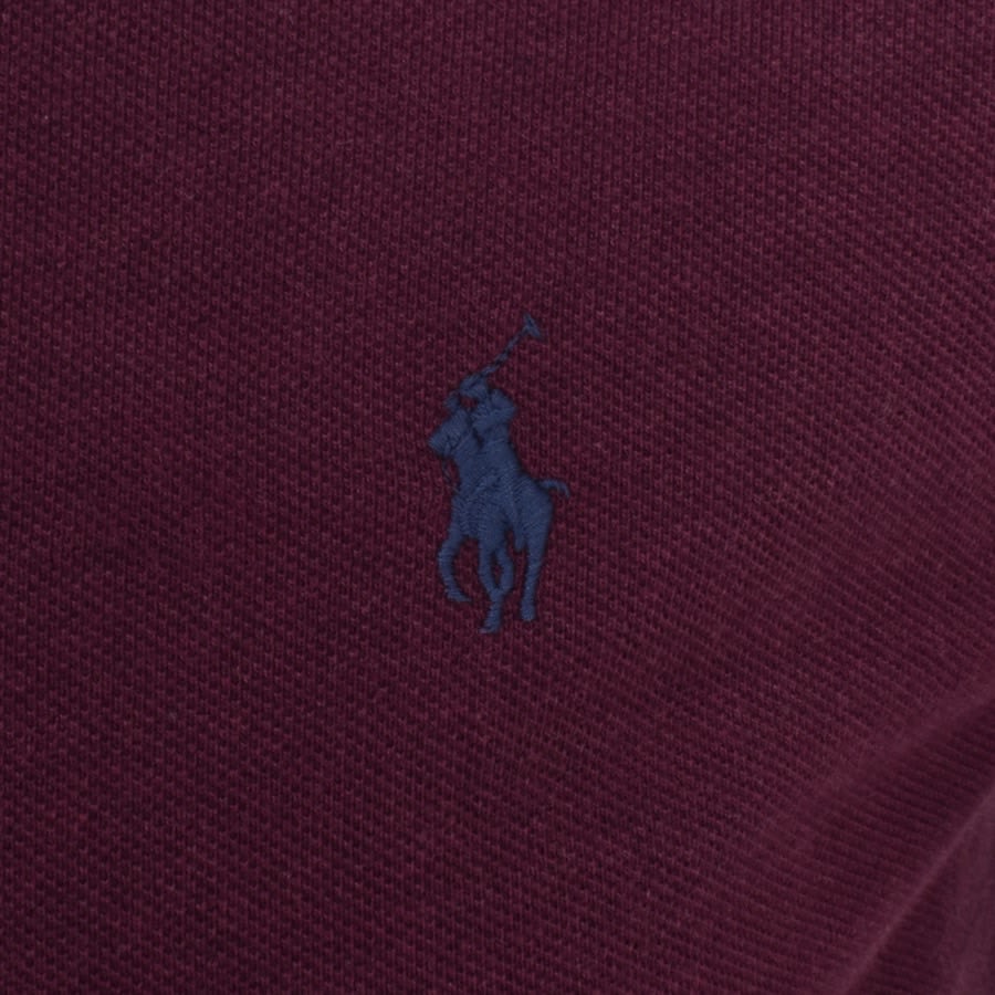 Ralph Lauren Long Sleeved Polo T Shirt Burgundy Mainline Menswear