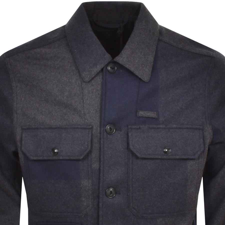 Belstaff Forge Check Overshirt Jacket Navy | Mainline Menswear Australia
