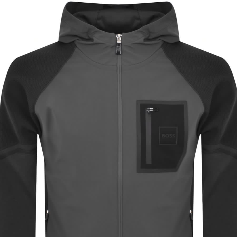 BOSS Markis Full Zip Knit Hoodie Grey | Mainline Menswear United States