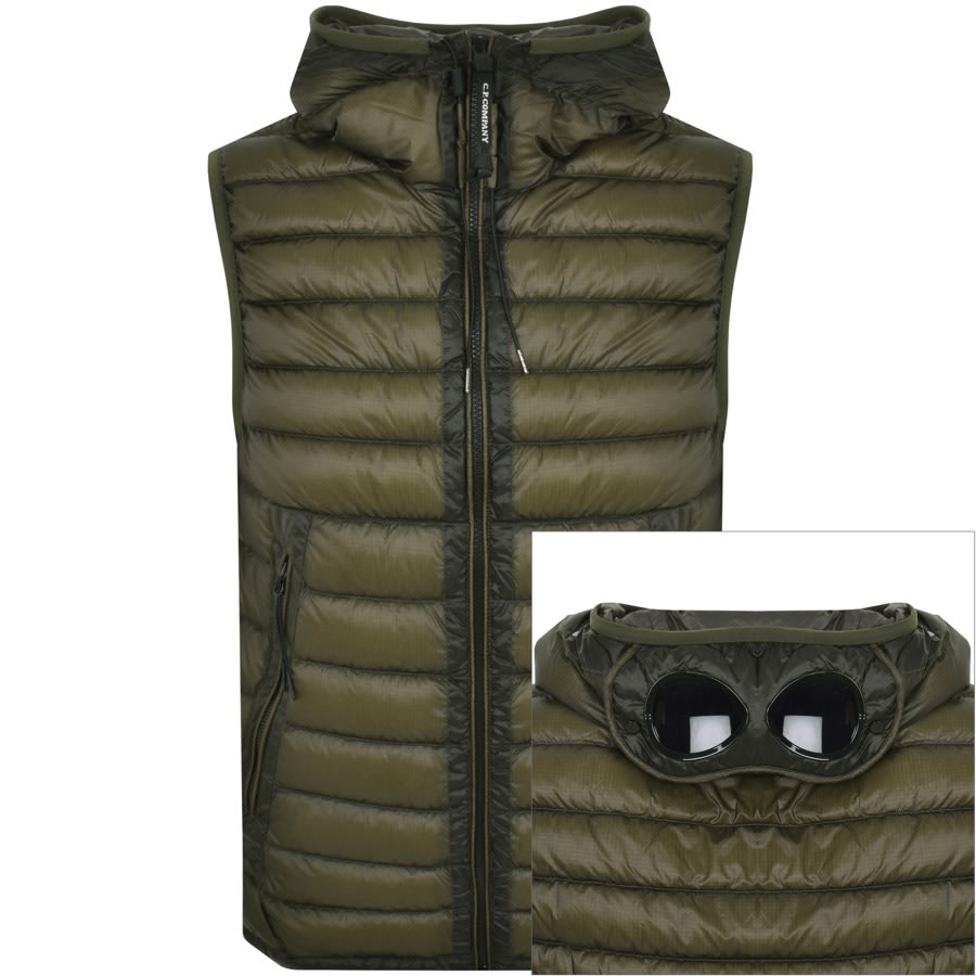 CP Company DD Shell Goggle Down Gilet Green | Mainline Menswear United ...