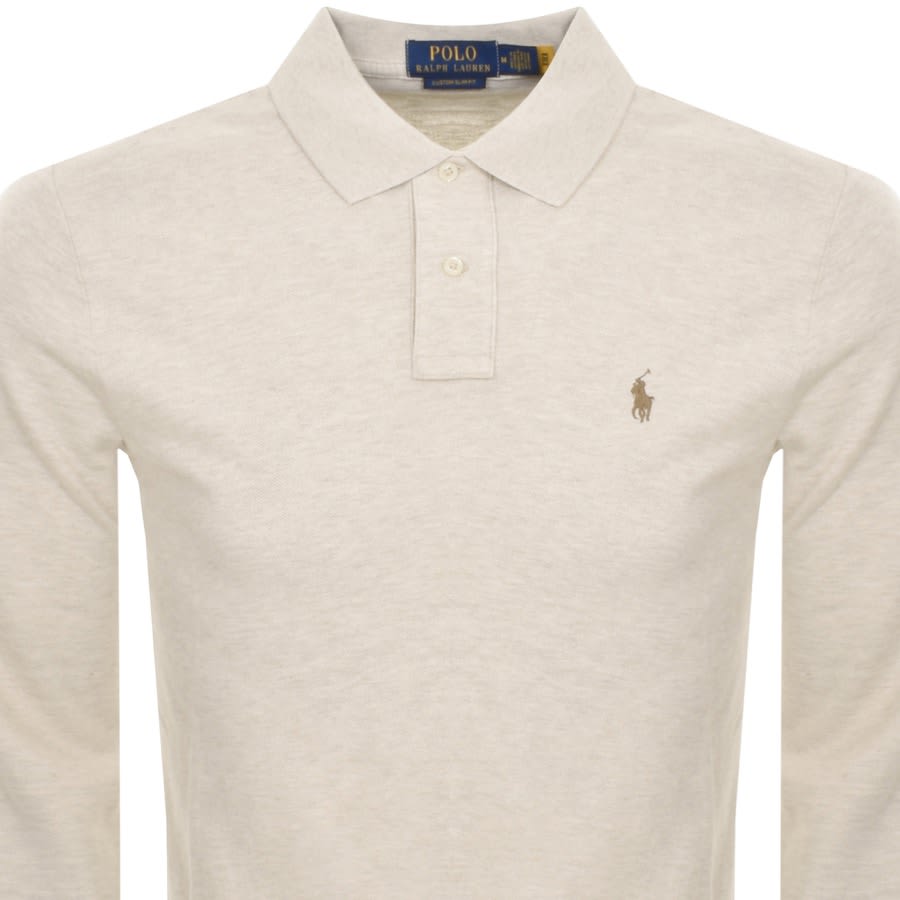 Ralph Lauren Long Sleeved Polo T Shirt Beige Mainline Menswear