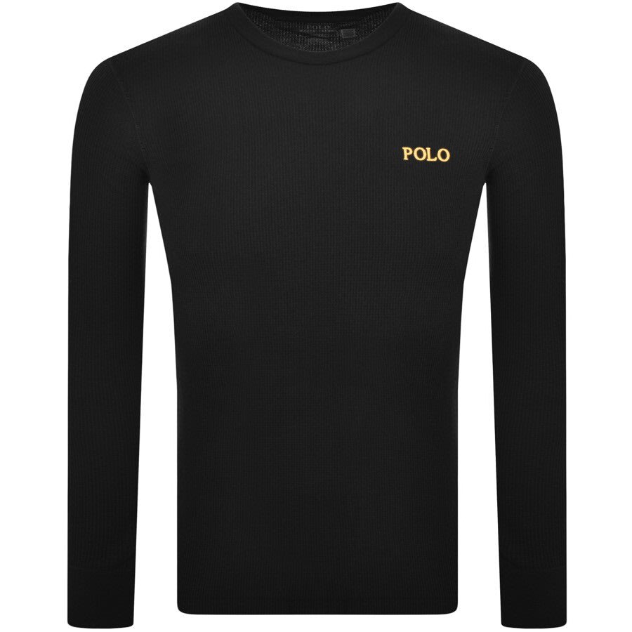 Ralph Lauren Long Sleeve Logo T Shirt Black | Mainline Menswear Australia