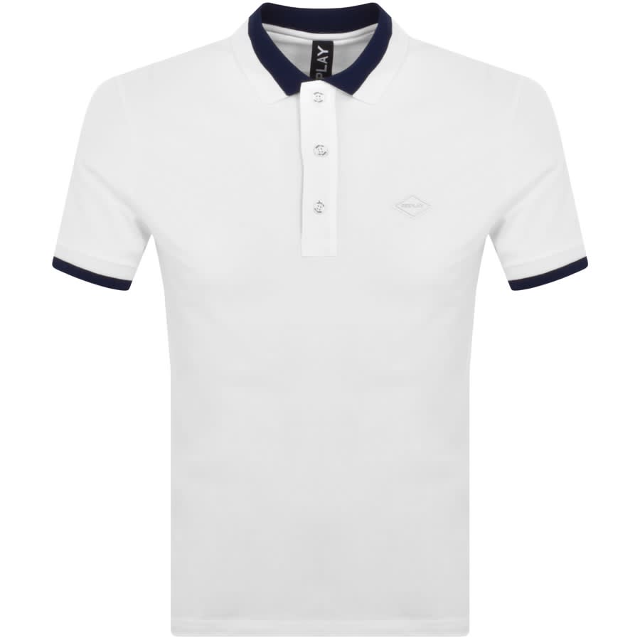 Replay Short Sleeved Logo Polo T Shirt White | Mainline Menswear