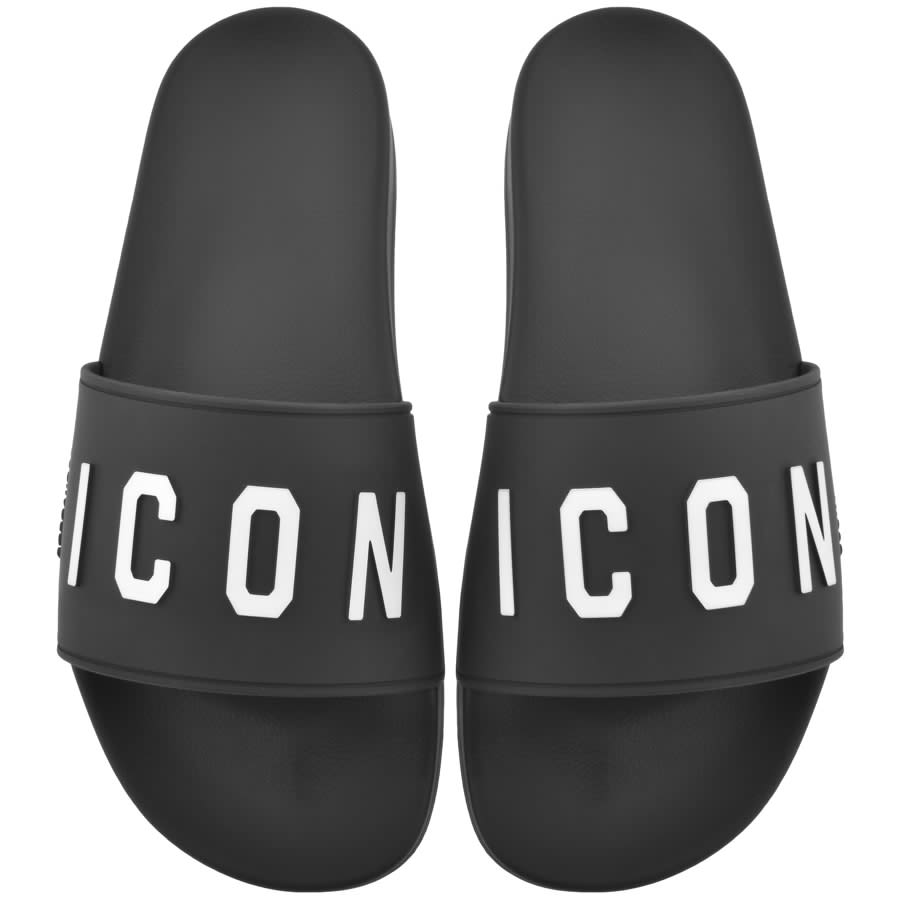 DSQUARED2 Logo Sliders Black | Mainline Menswear United States