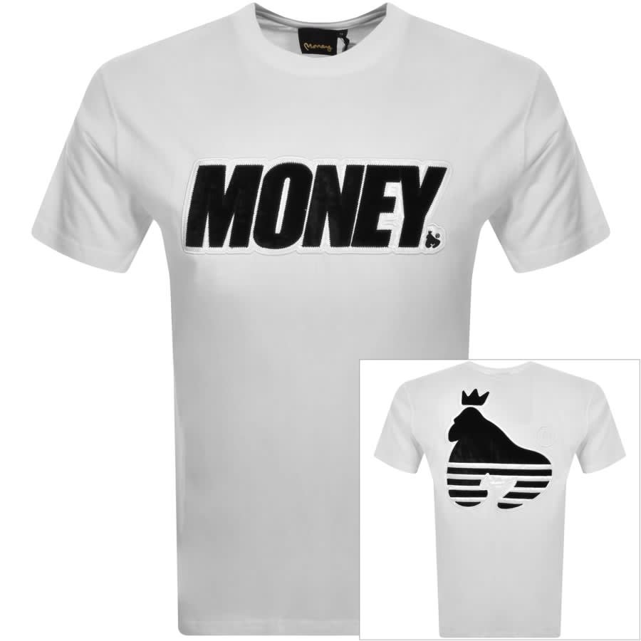 Money Velour Applique Logo T Shirt White | Mainline Menswear United States
