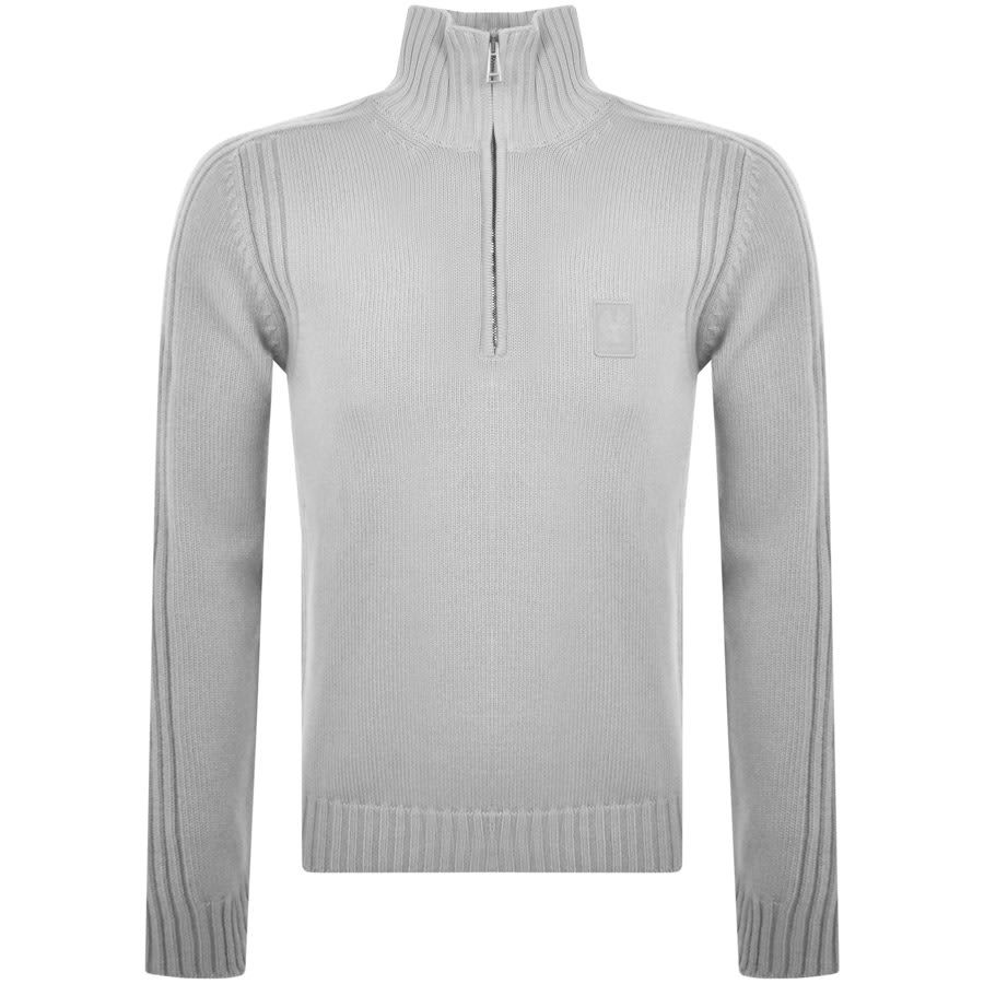 Belstaff Mineral Quarter Zip Jumper Grey | Mainline Menswear