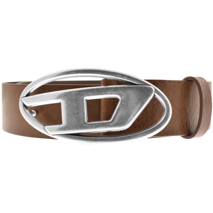 Diesel Oval Logo Belt Brown | Mainline Menswear United States