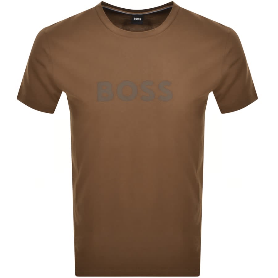 BOSS Logo T Shirt Brown | Mainline Menswear