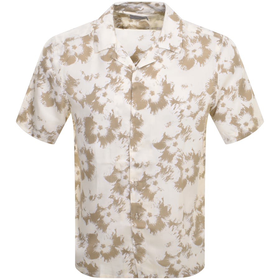 Calvin Klein Flower Short Sleeve Shirt Beige | Mainline Menswear United ...