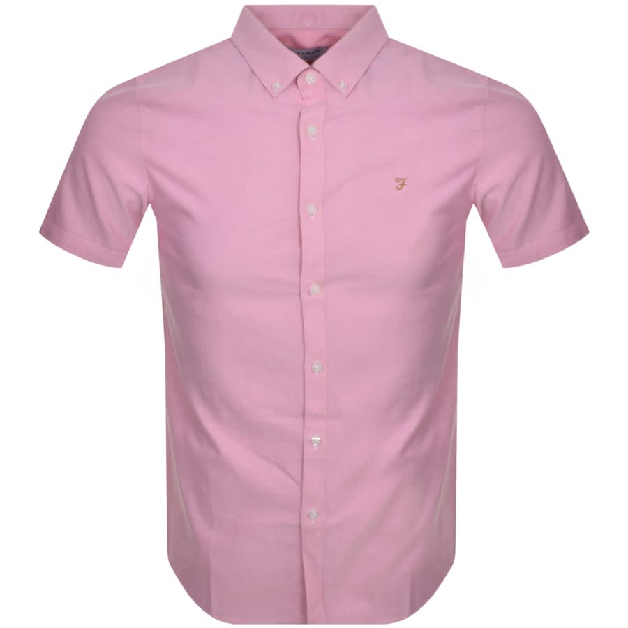 Farah Vintage Brewer Short Sleeve Shirt Pink | Mainline Menswear