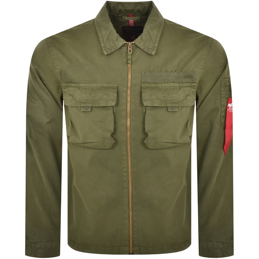 Alpha Industries Twill Overshirt Green | Mainline Menswear Australia
