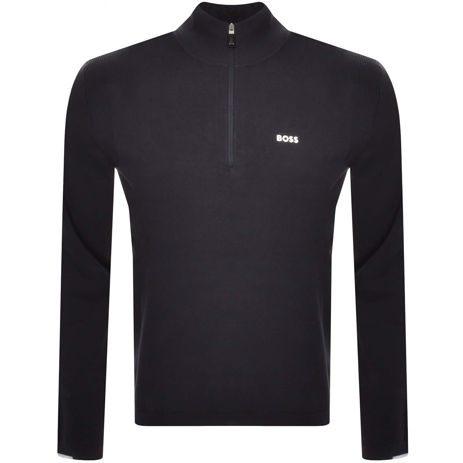 BOSS Ever X Quarter Zip Knit Jumper Navy | Mainline Menswear