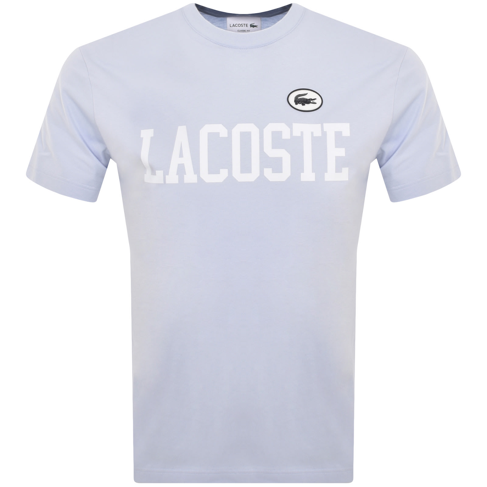 Lacoste Crew Neck Logo T Shirt Blue | Mainline Menswear Australia