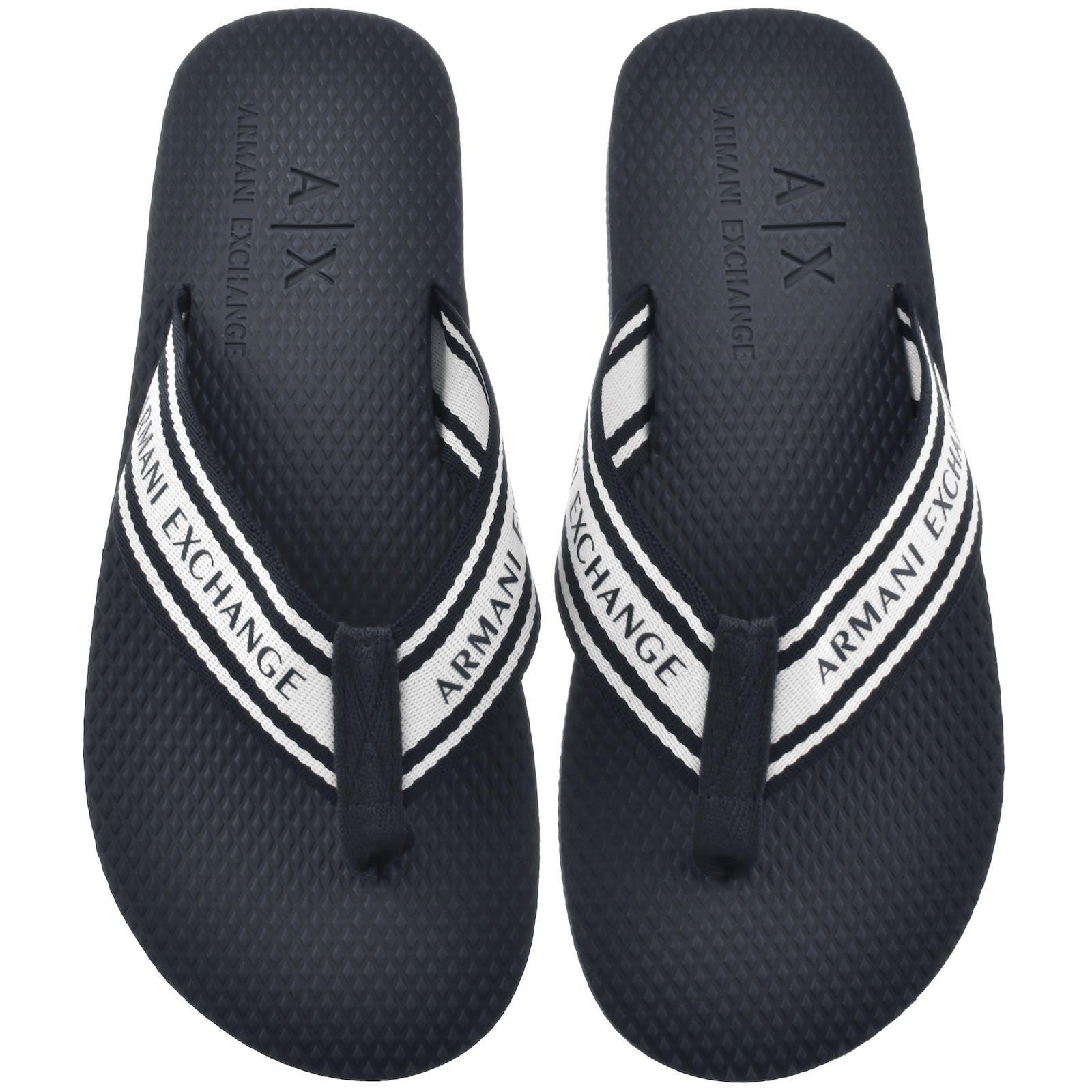 Armani Exchange Logo Flip Flops Navy | Mainline Menswear United States