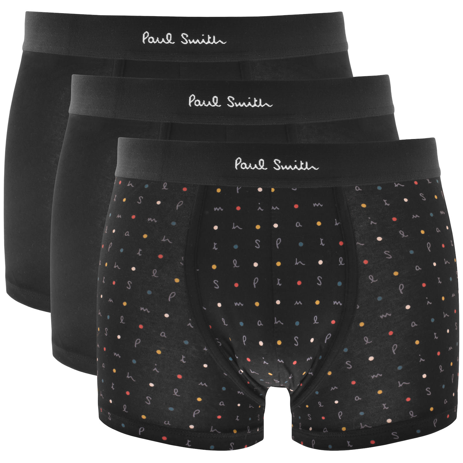 Paul Smith 3 Pack Letters Trunks Black | Mainline Menswear