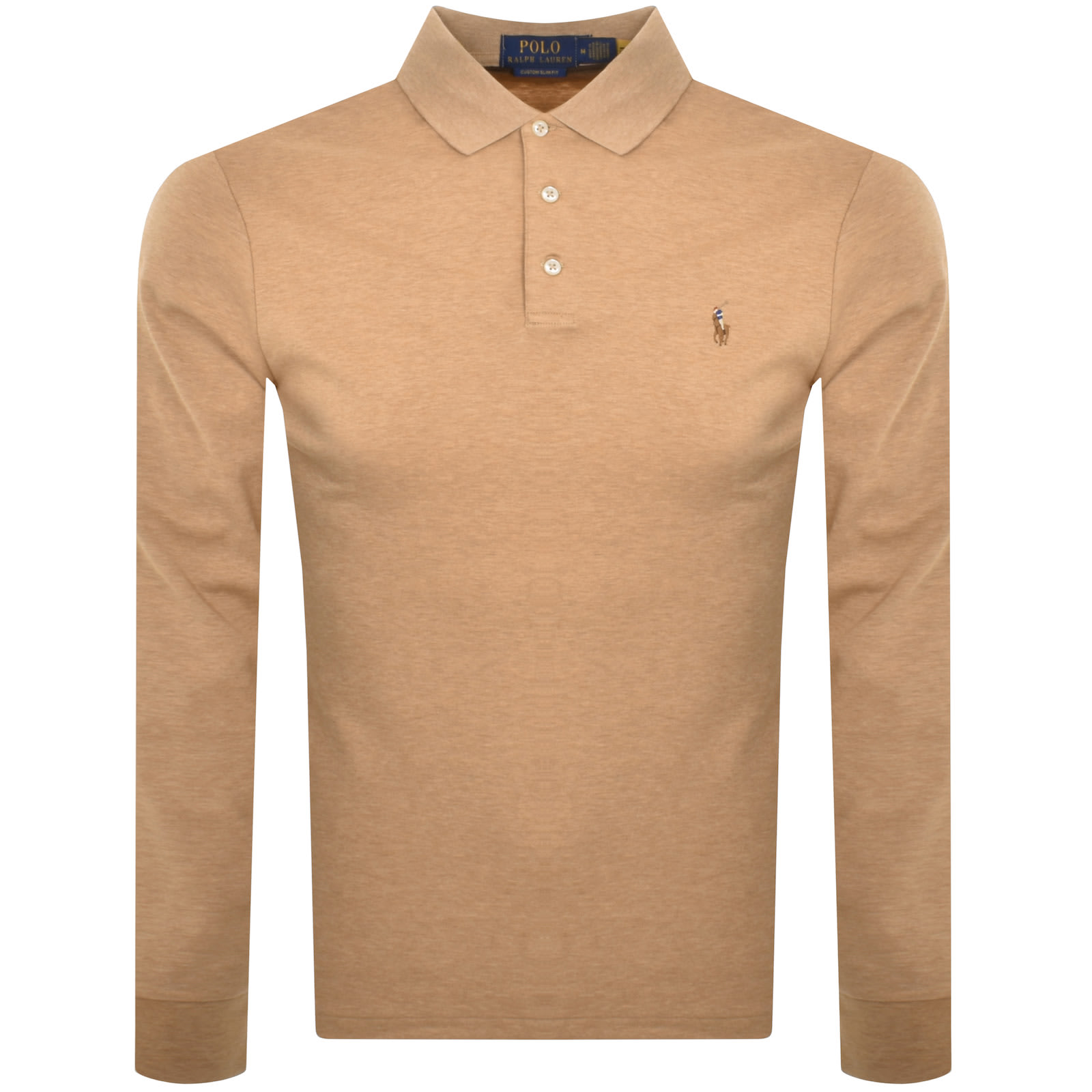 Ralph Lauren Long Sleeved Polo T Shirt Beige Mainline Menswear