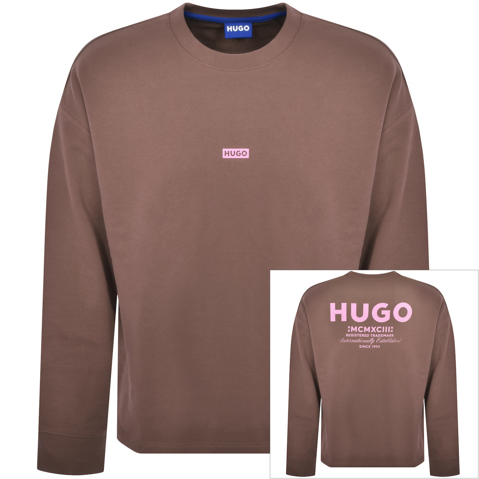 HUGO Blue Naviu Sweatshirt Brown | Mainline Menswear United States