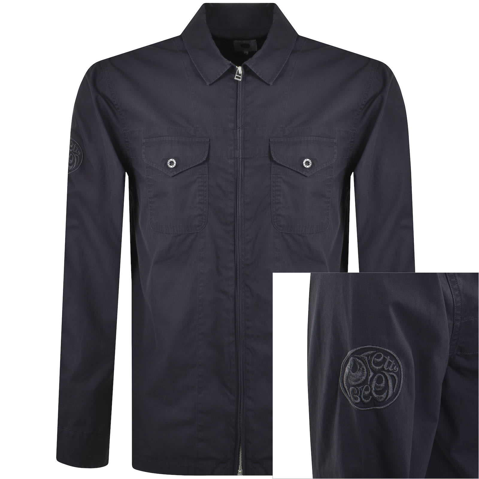 Pretty Green Armstrong Overshirt Navy | Mainline Menswear United States