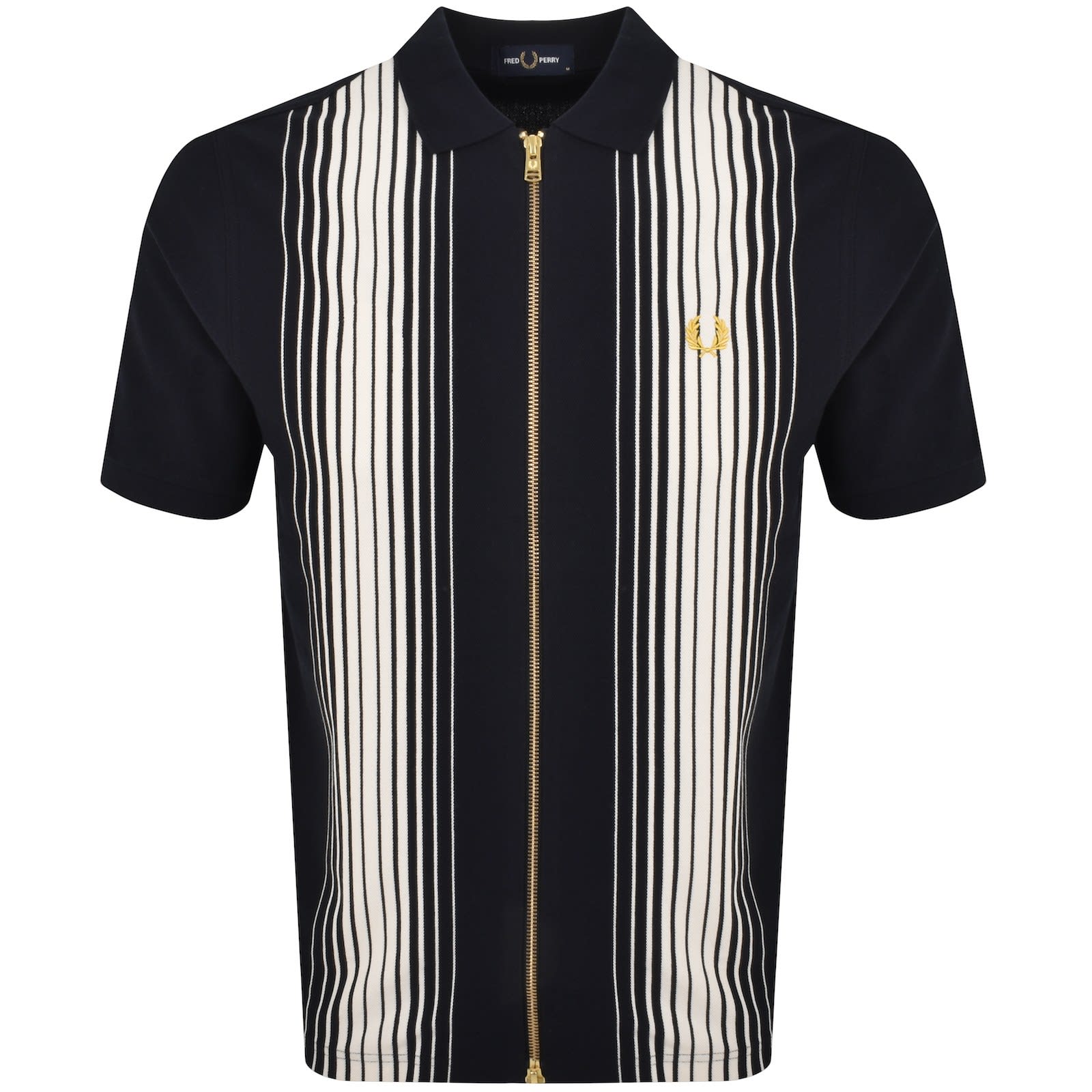 Fred Perry Full Zip Polo T Shirt Navy | Mainline Menswear Australia