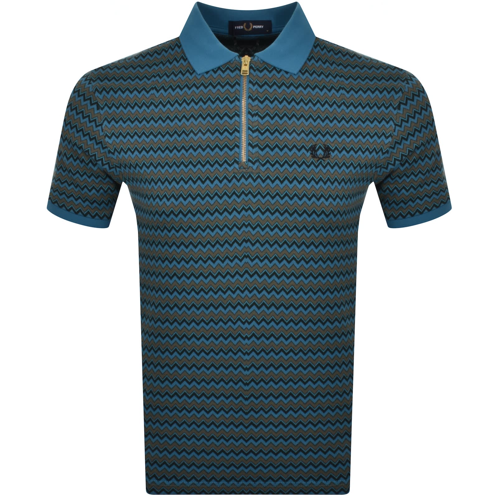 Fred Perry Jacquard Polo T Shirt Green | Mainline Menswear United States