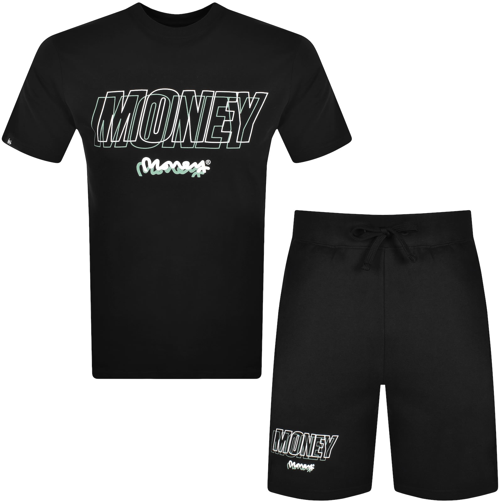 Money Compound Shorts Tracksuit Black | Mainline Menswear