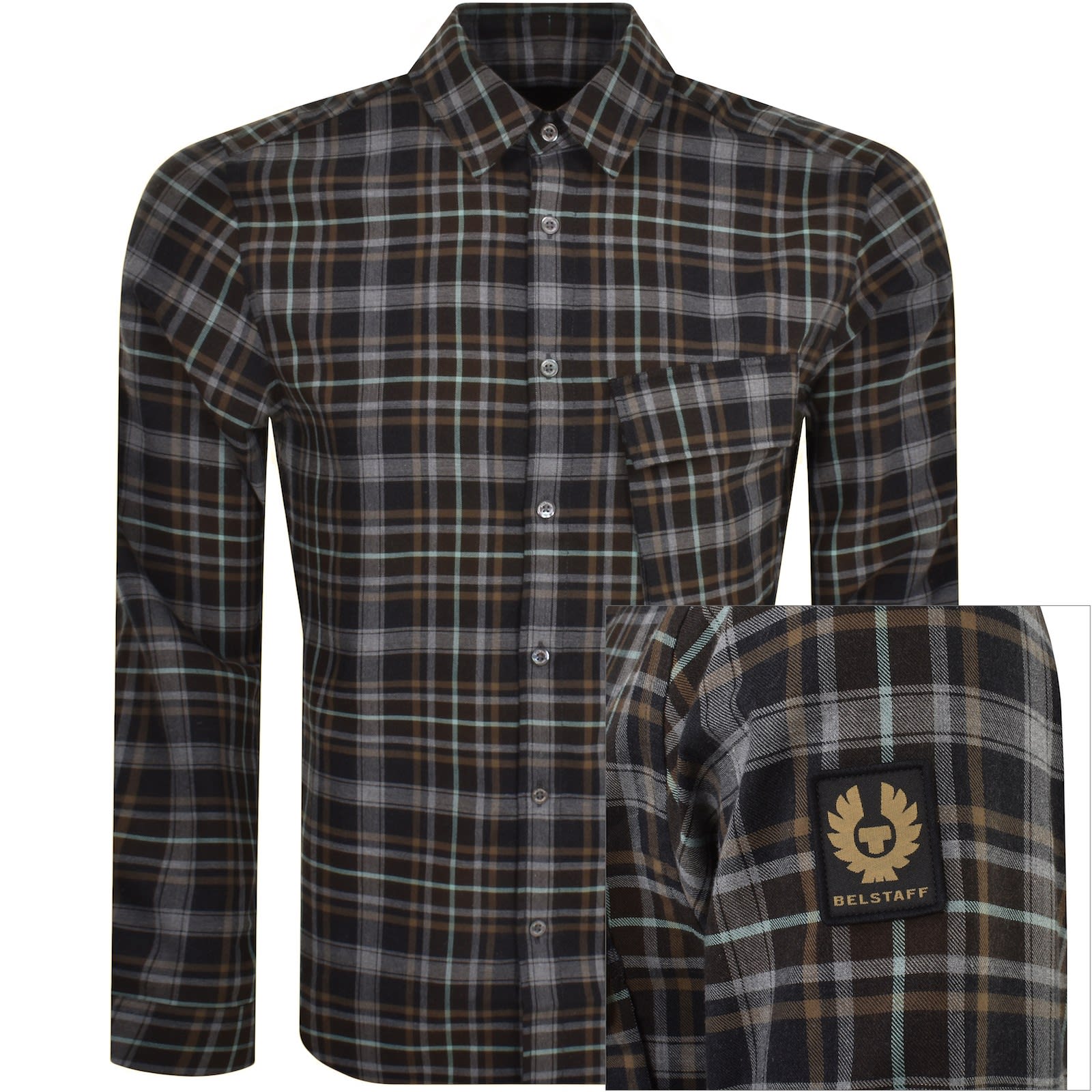 Belstaff Scale Long Sleeved Shirt Grey | Mainline Menswear Australia