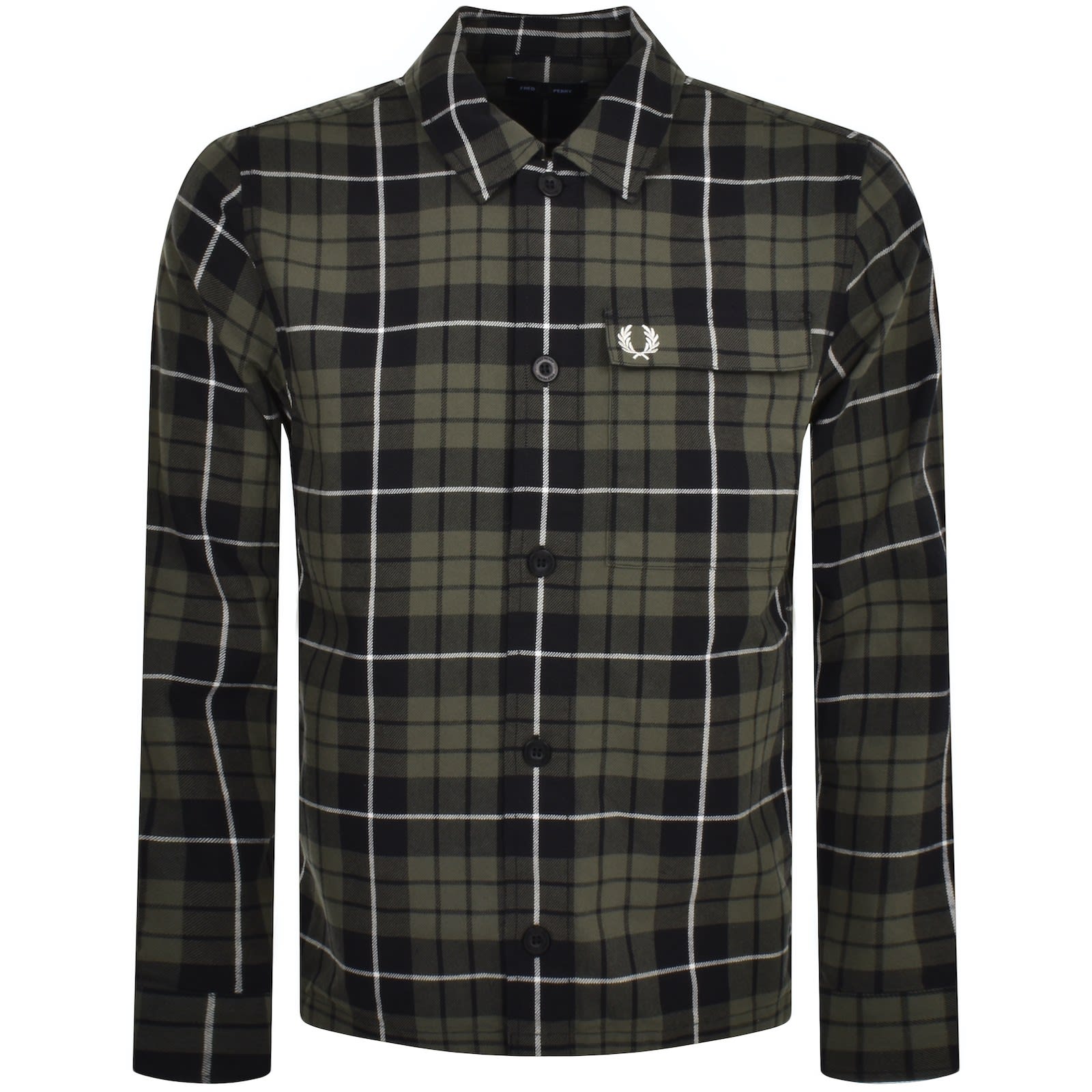 Fred Perry Check Overshirt Green | Mainline Menswear United States