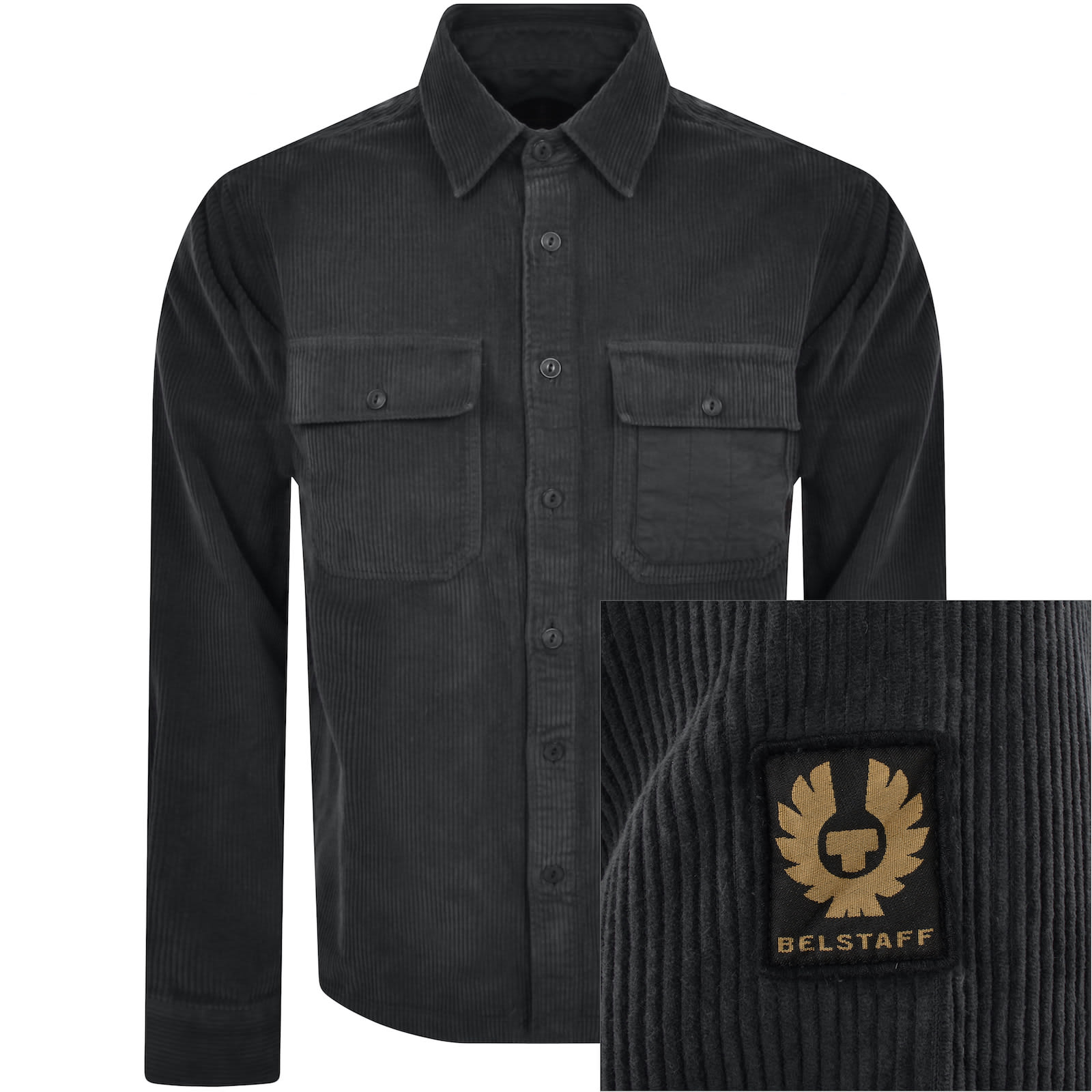 Belstaff Fallgate Corduroy Overshirt Grey | Mainline Menswear