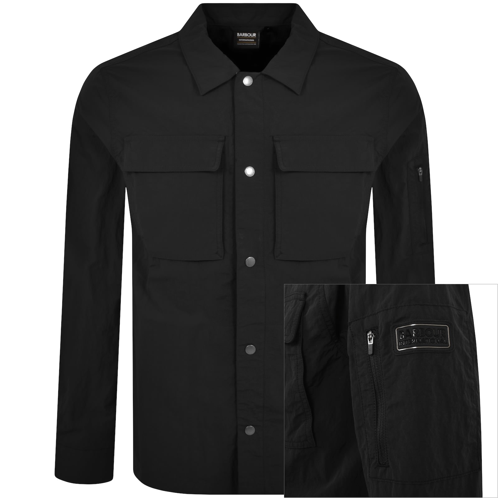 Barbour International Scots Overshirt Black | Mainline Menswear