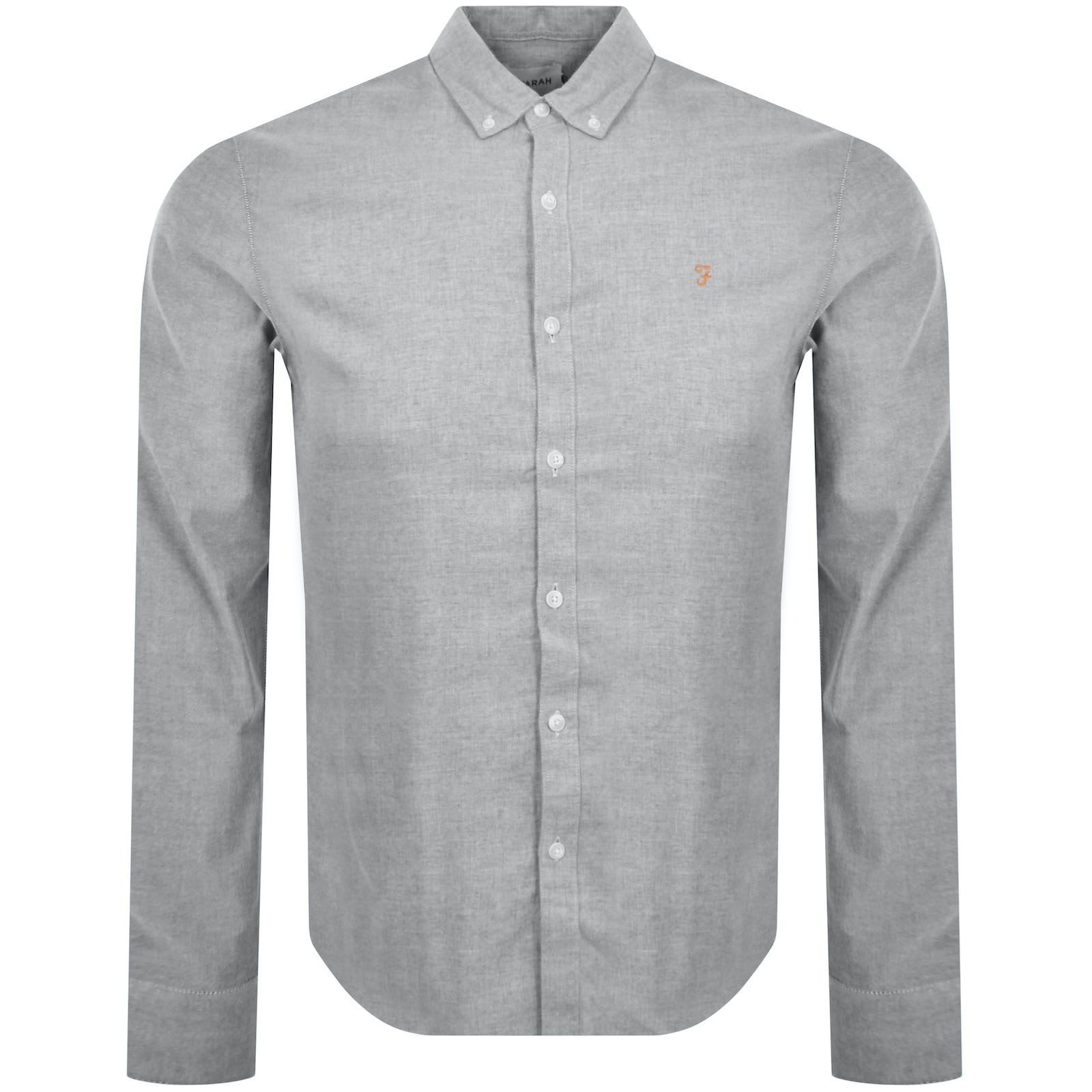 Farah Vintage Alban Long Sleeve Shirt Grey | Mainline Menswear