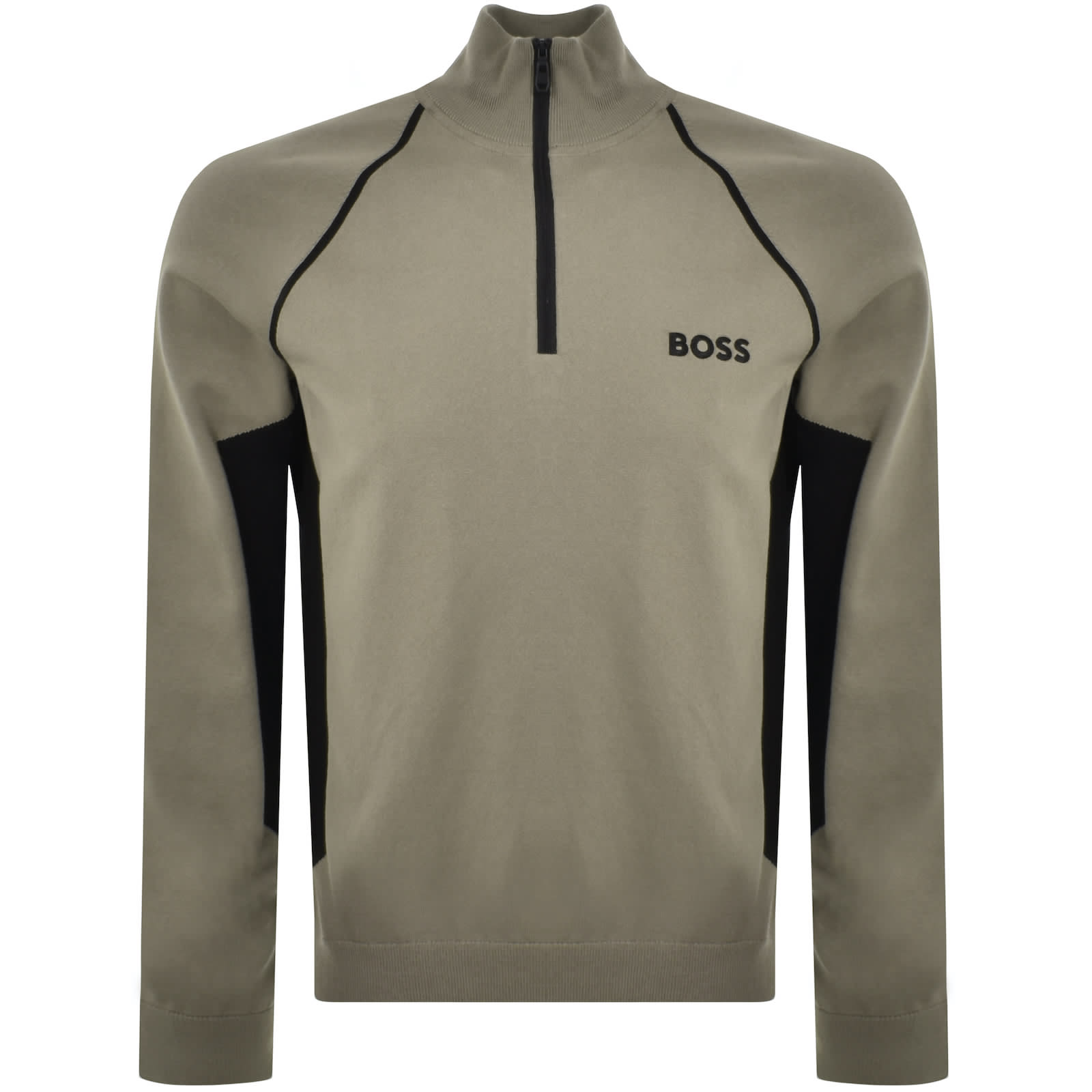 BOSS Hydro X Half Zip Jumper Khaki | Mainline Menswear