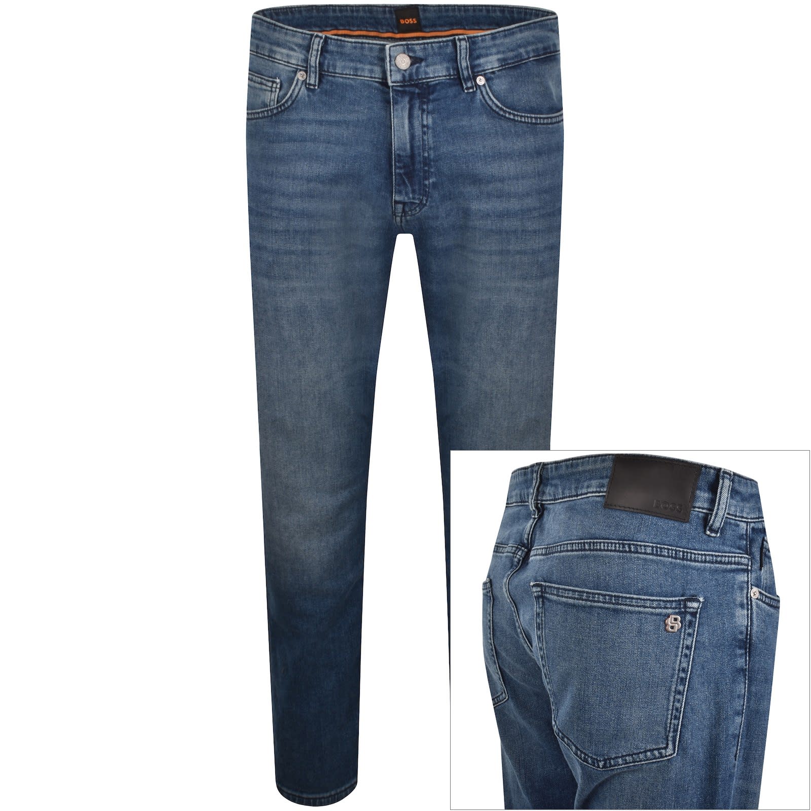 BOSS Delaware Slim Fit Jeans Blue | Mainline Menswear