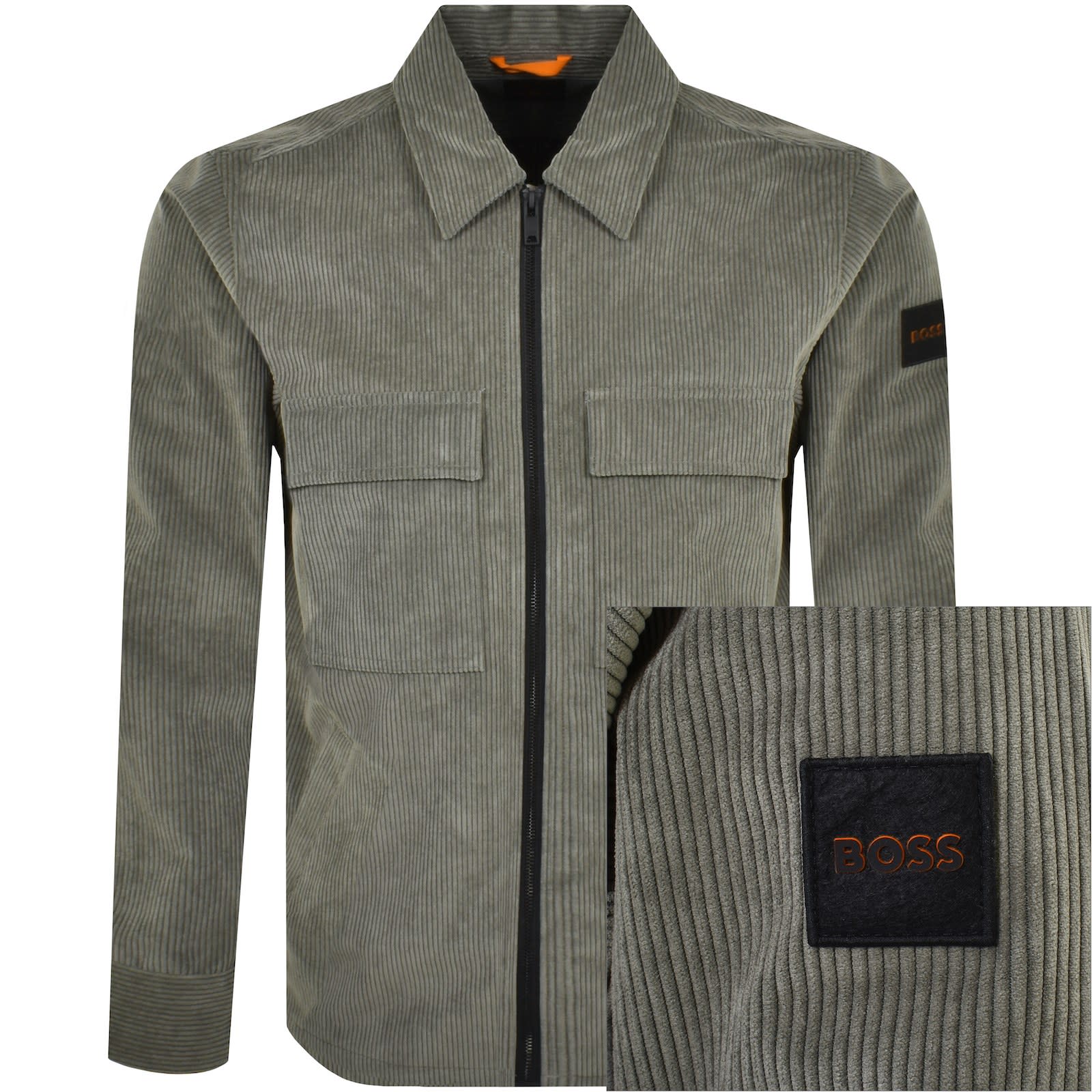 BOSS Lozzy Corduroy Overshirt Grey | Mainline Menswear