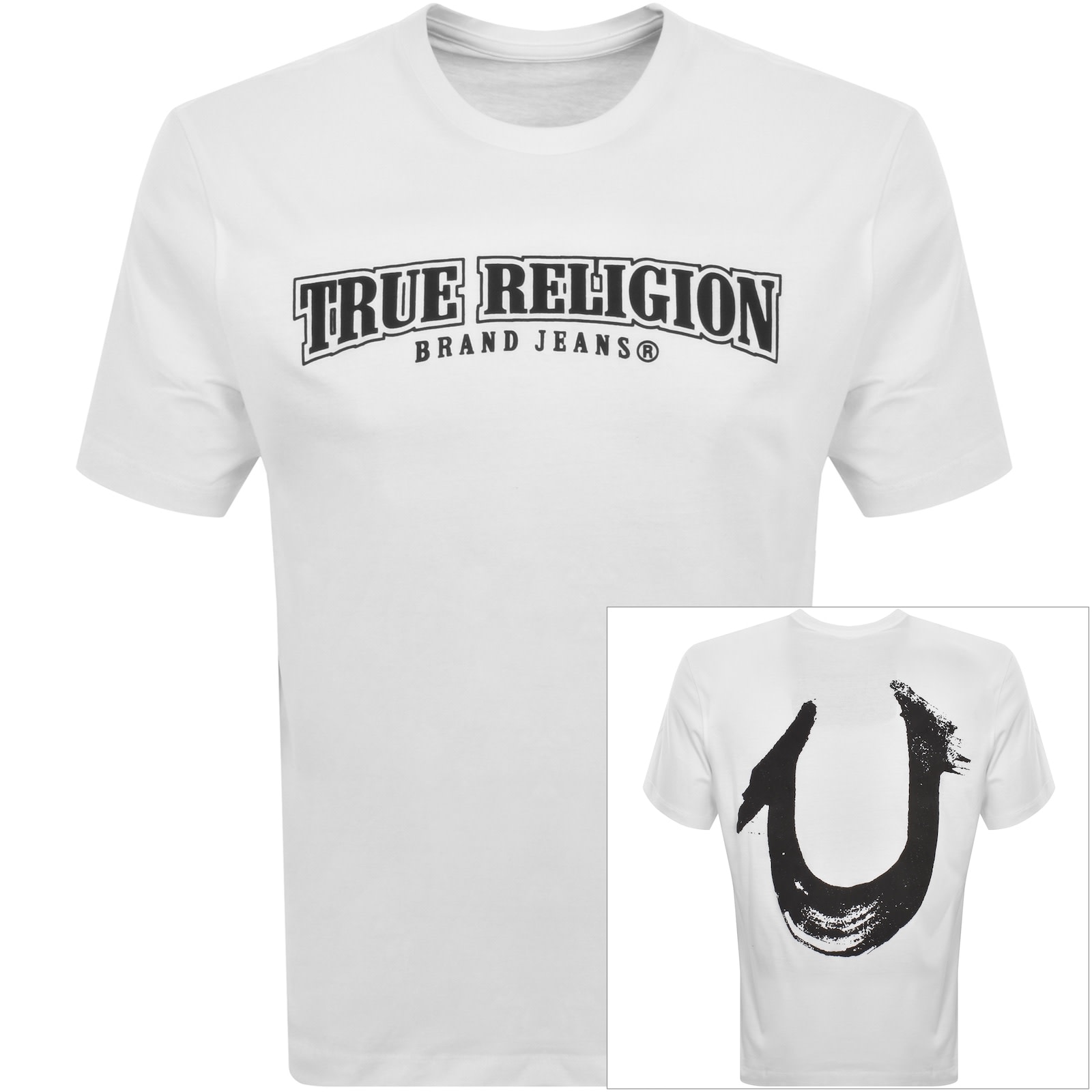 True Religion Relaxed Nu Brush T Shirt White Mainline Menswear Denmark