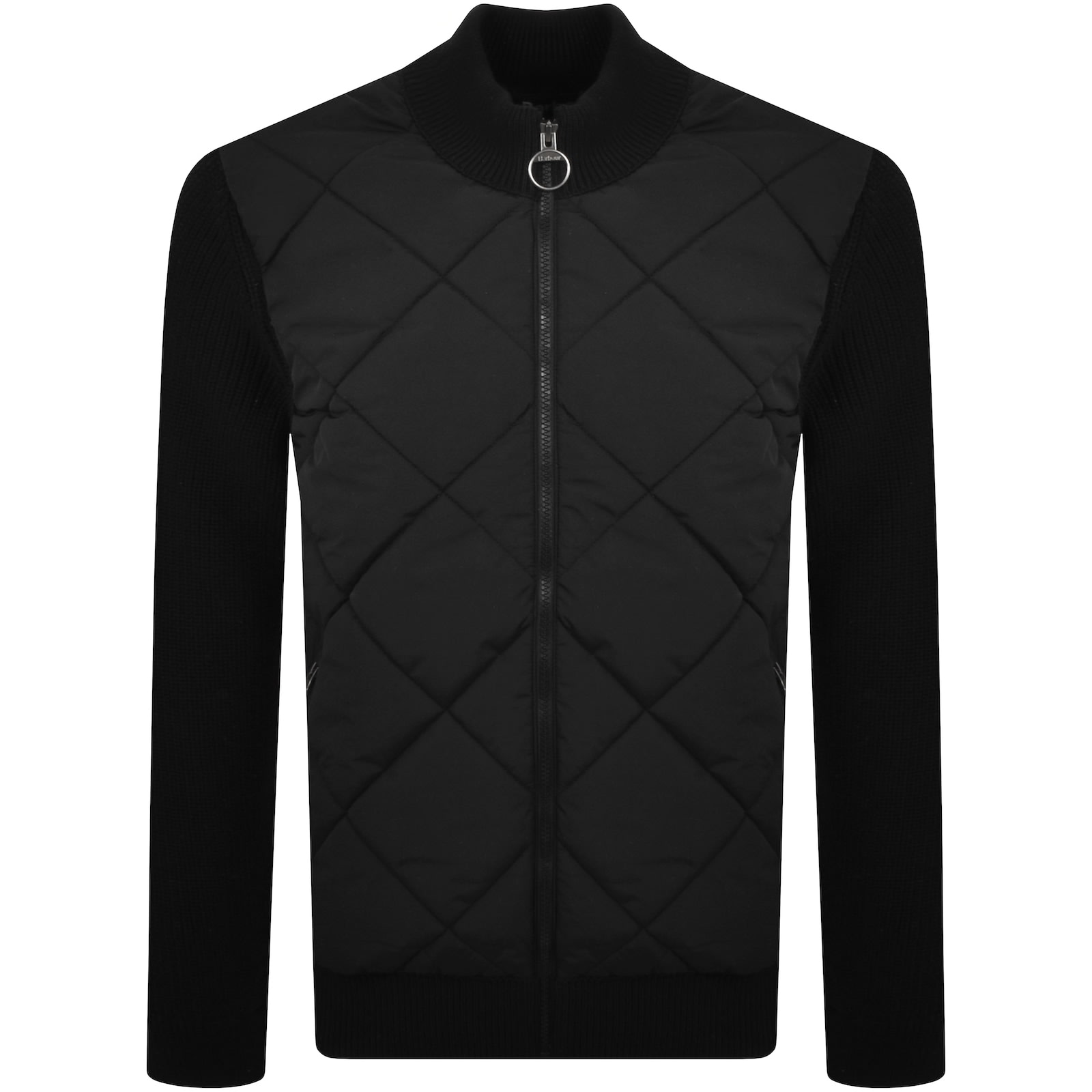 Barbour Newland Zip Knit Jumper Black | Mainline Menswear