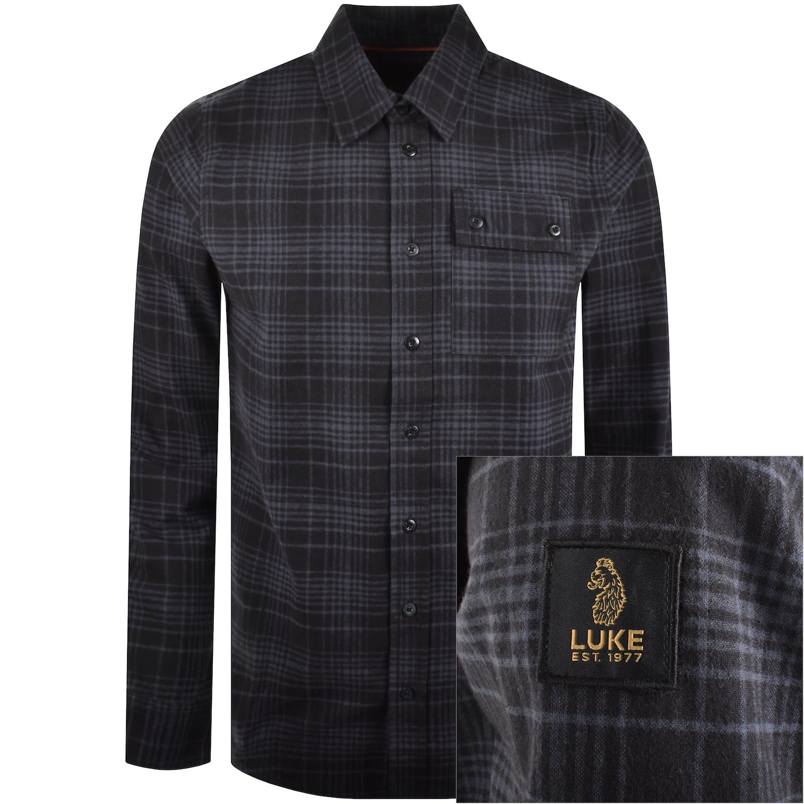 Luke 1977 Eightoaks Checked Shirt Black | Mainline Menswear United States