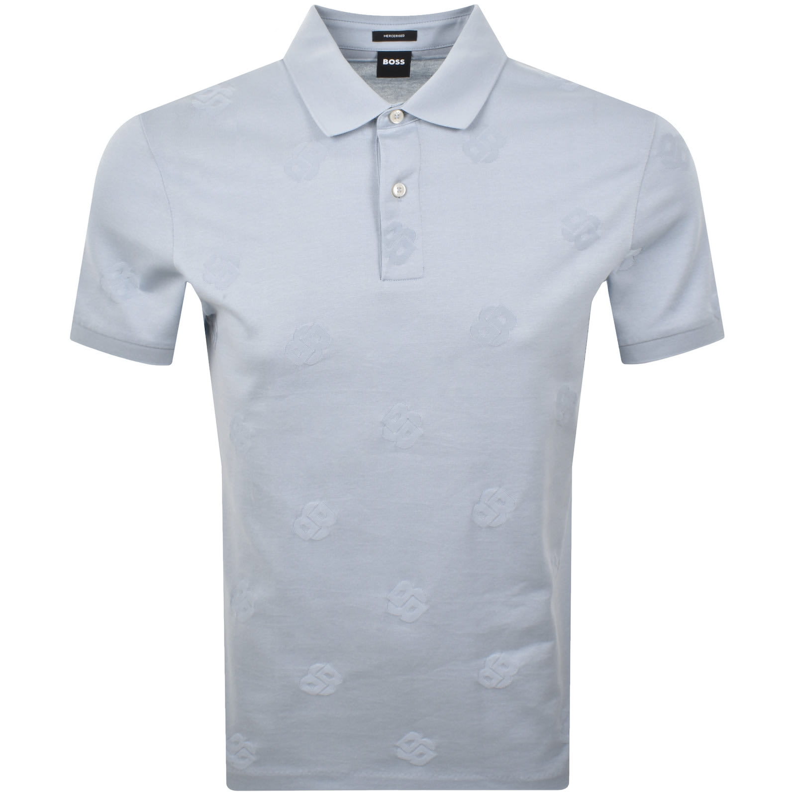 BOSS C Prout Monogram Polo T Shirt Blue | Mainline Menswear United States