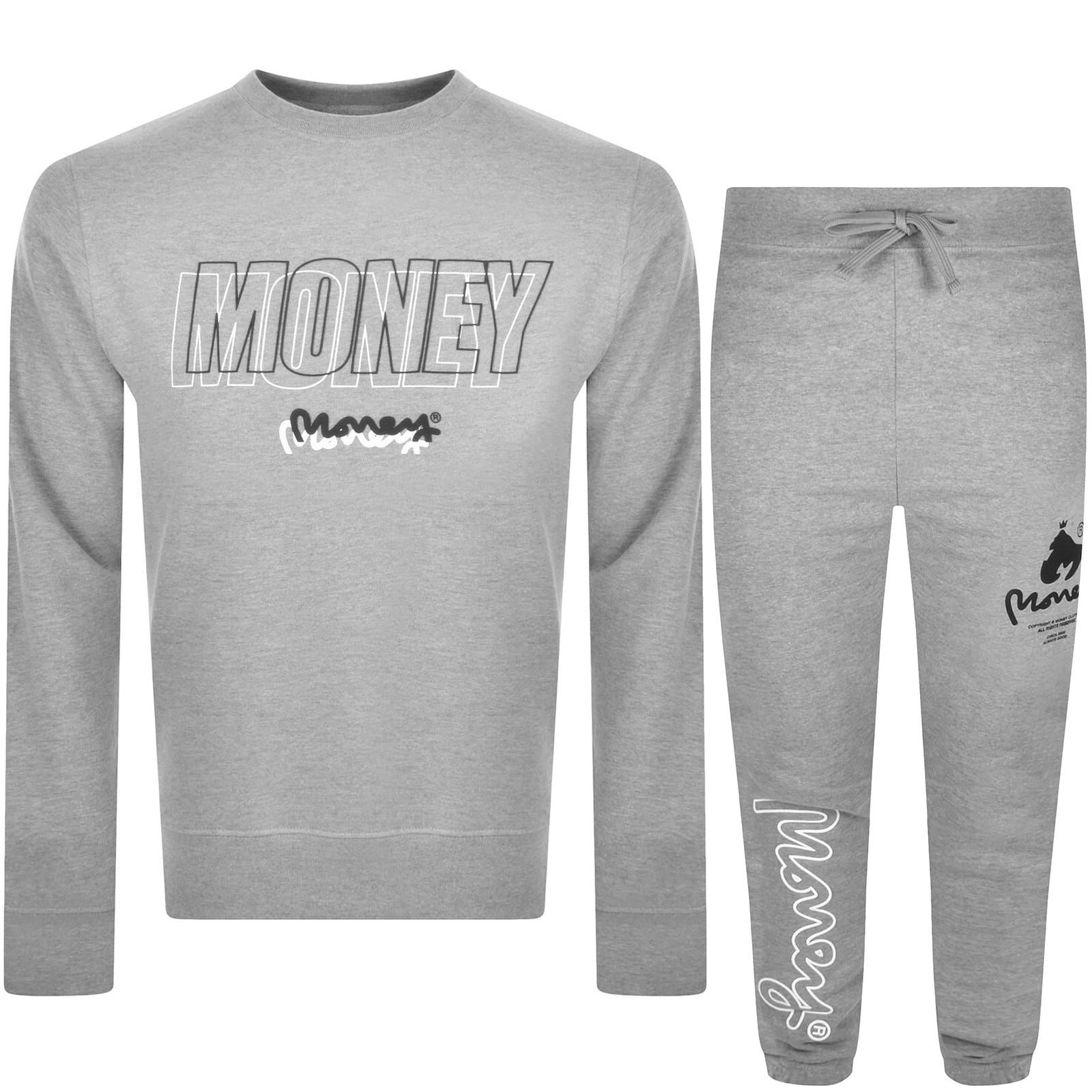 Money Compound Crew Tracksuit Grey | Mainline Menswear