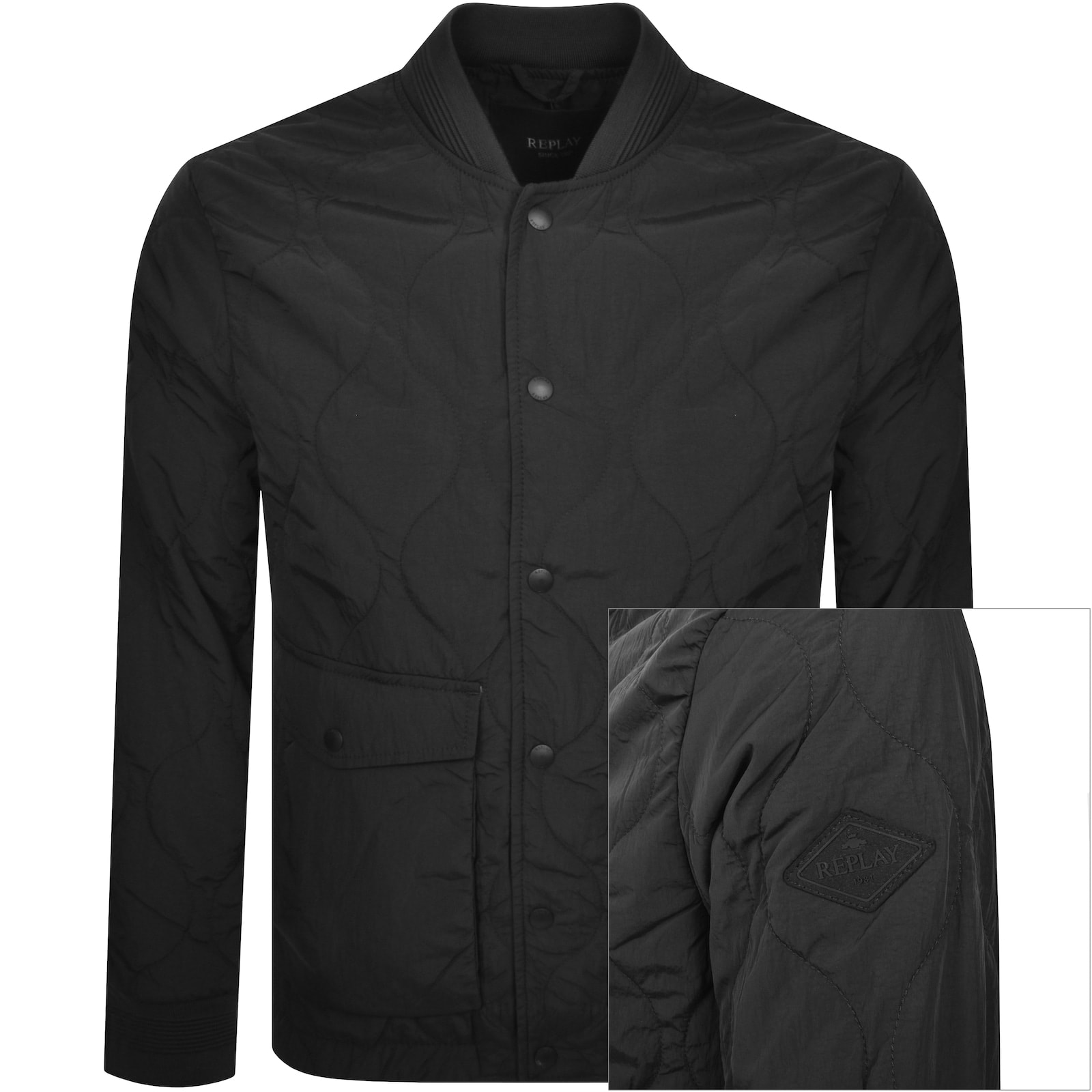 Replay Quilted Jacket Black | Mainline Menswear United States