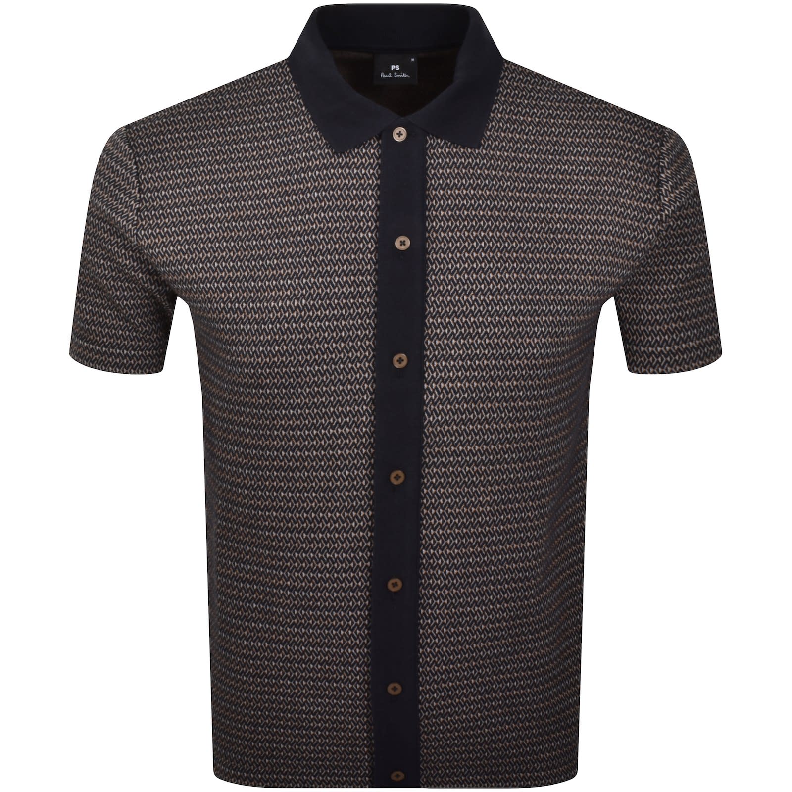 Paul Smith Button Front Polo T Shirt Navy | Mainline Menswear