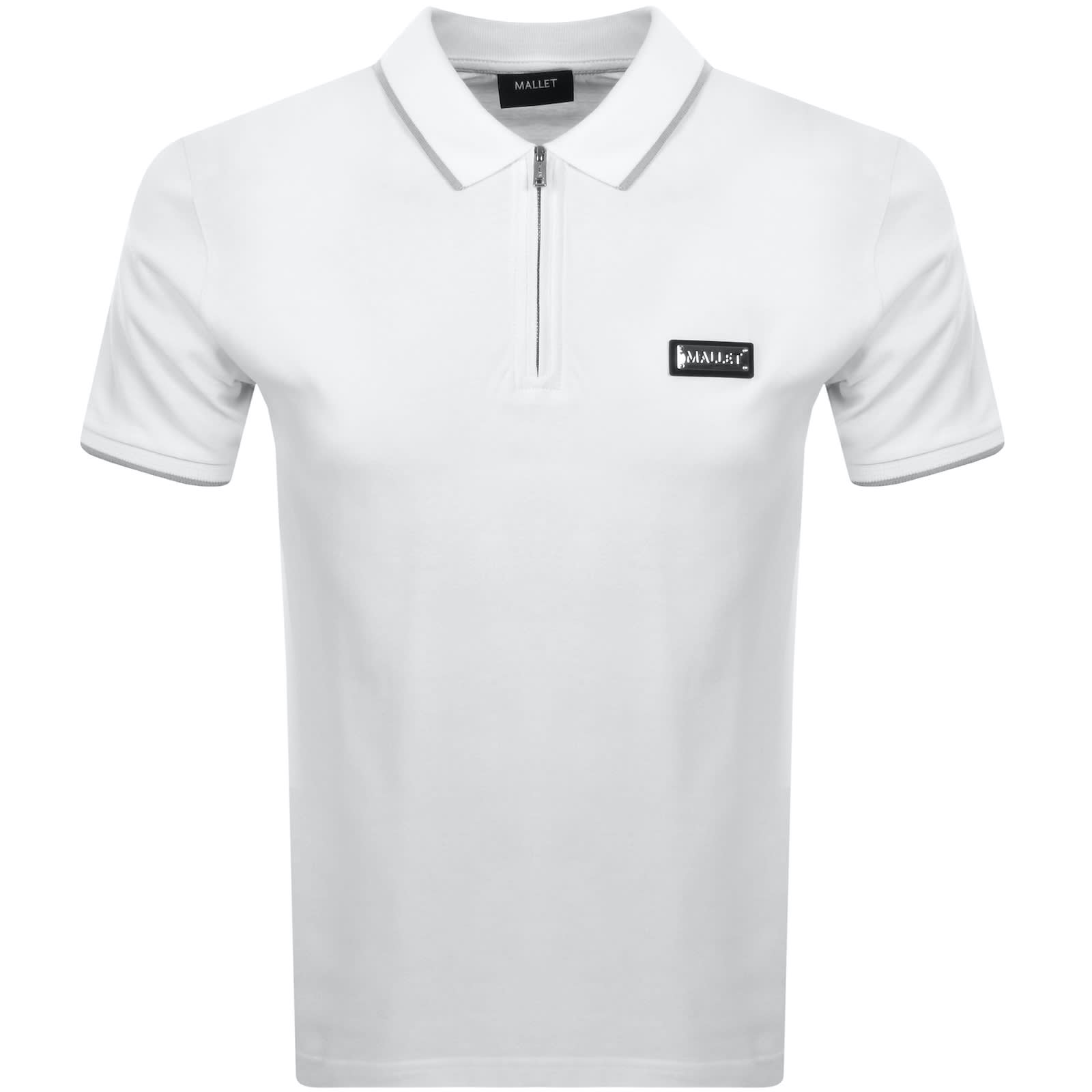 Mallet Plaque Polo White | Mainline Menswear