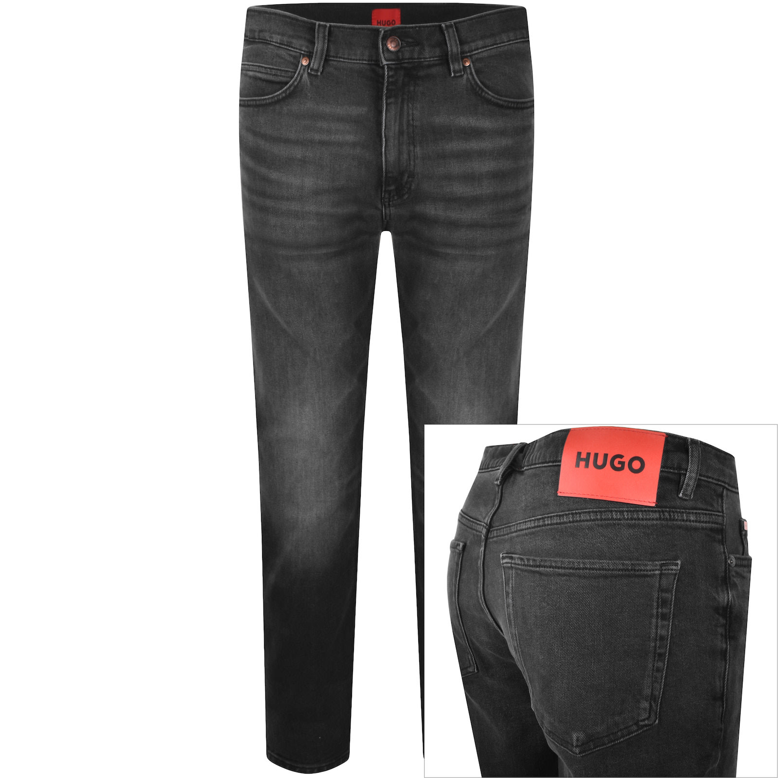 HUGO 708 Slim Fit Jeans Mid Wash Black | Mainline Menswear