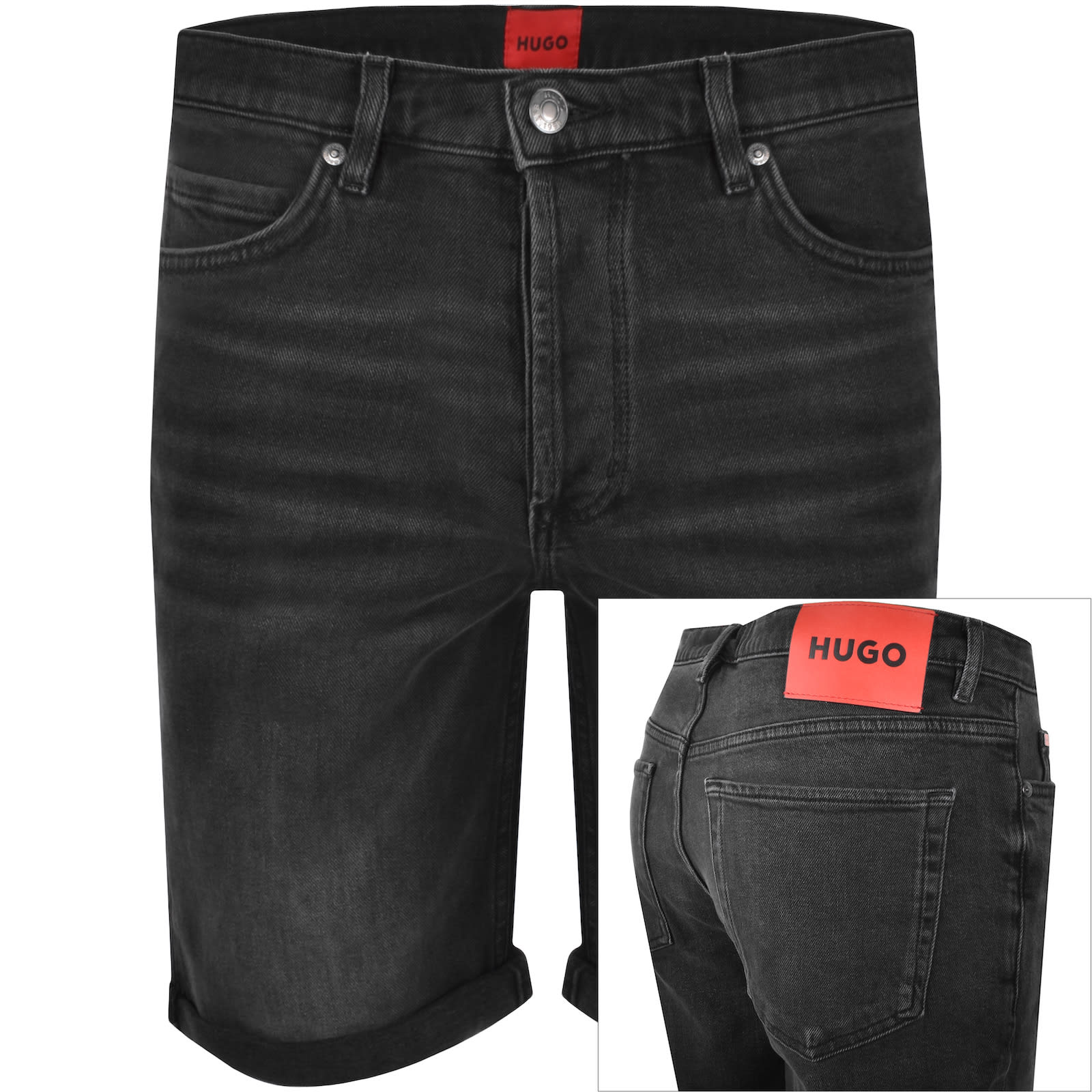 HUGO 634 Denim Shorts Black | Mainline Menswear