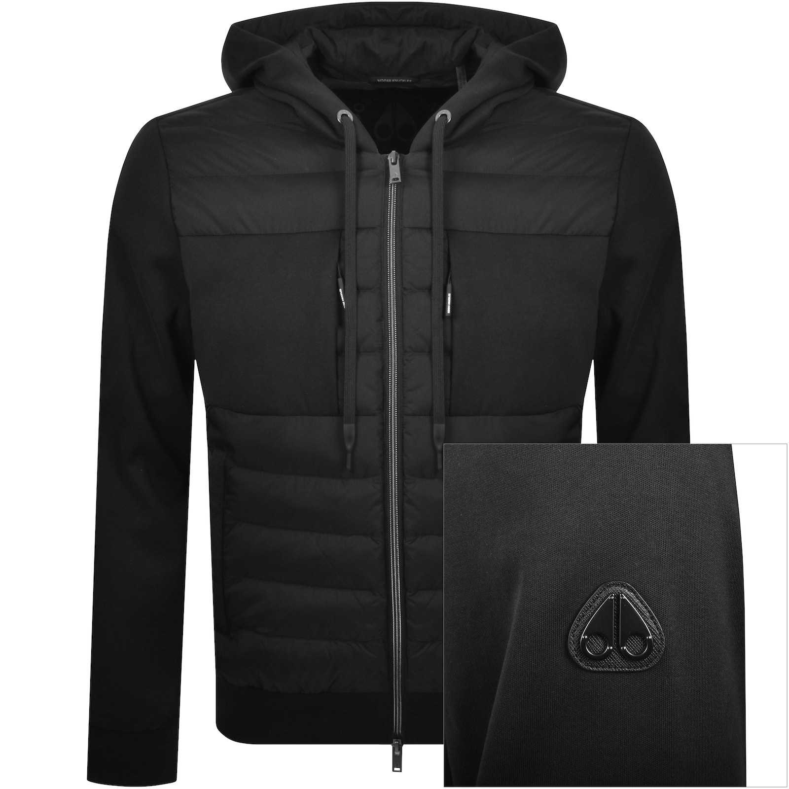 Moose Knuckles Air Down Garnier Hoodie Black | Mainline Menswear